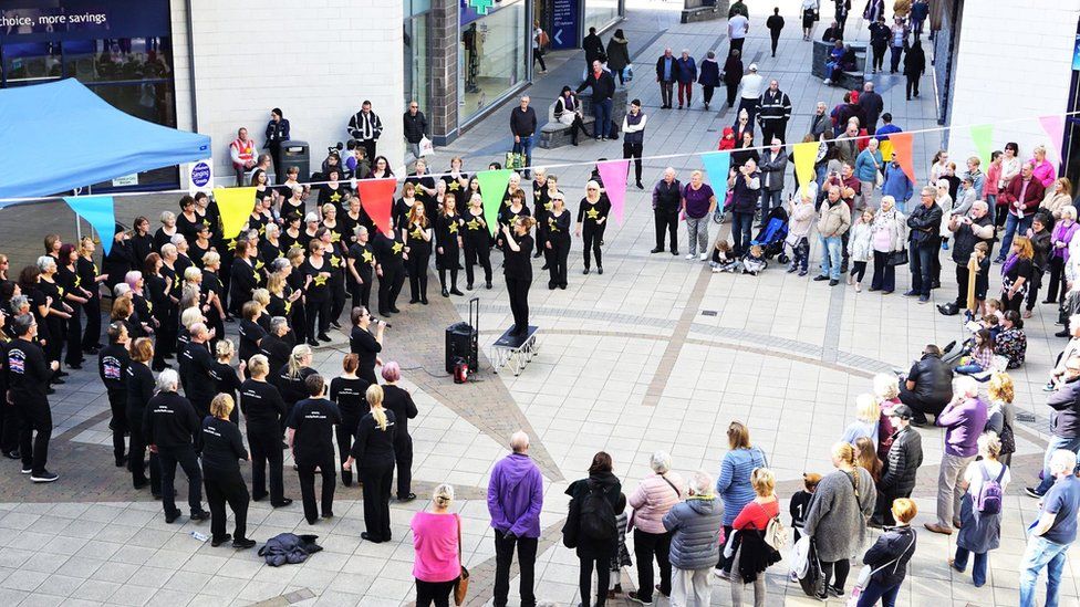 Wrexham streets alive with sound of music annual choral event - BBC News