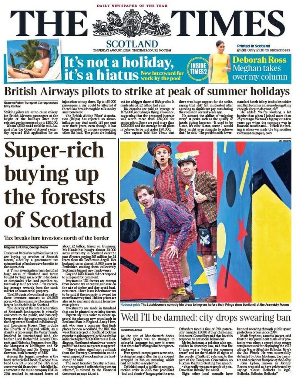 Scotland's papers: School gun threat arrest, and rise in booze cruises ...