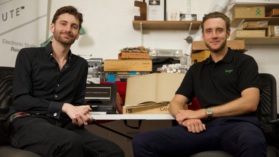 Stuart Broad presents Braille company with £60k prize - BBC News