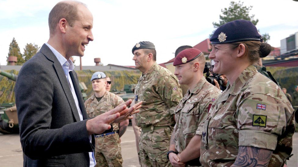 Prince William visits refugees and British soldiers in Poland - BBC ...