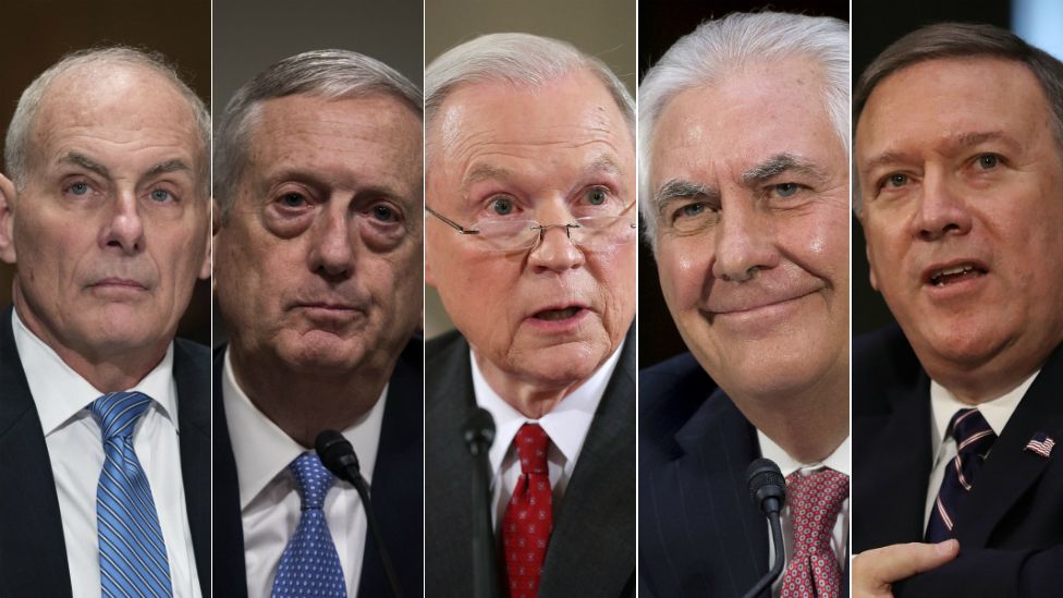 Trump's cabinet nominees contradict him on key issues - BBC News