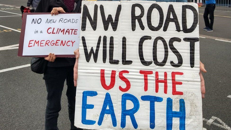 Fresh relief road protest amid Shropshire local plan debate - BBC News