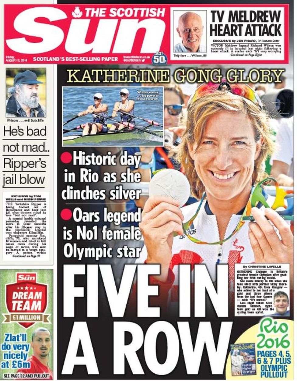 Scotland's papers: 'Katherine The Great' and TV's Meldrew ill - BBC News