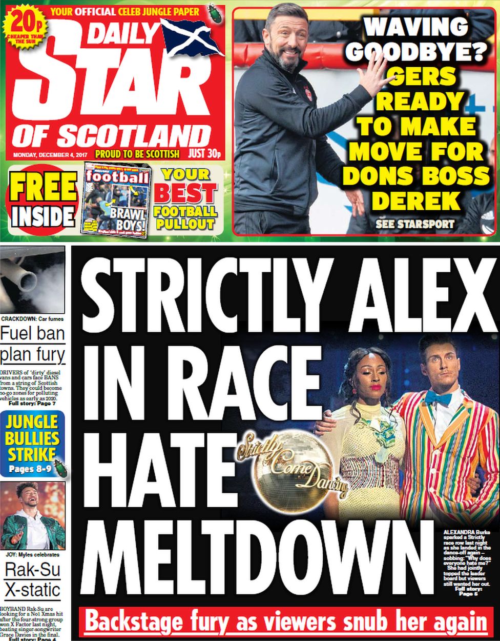 Scotland's papers: Kezia voted out of the jungle - BBC News