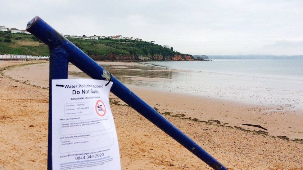 Broadsands Beach: Sewage warning for bathers - BBC News