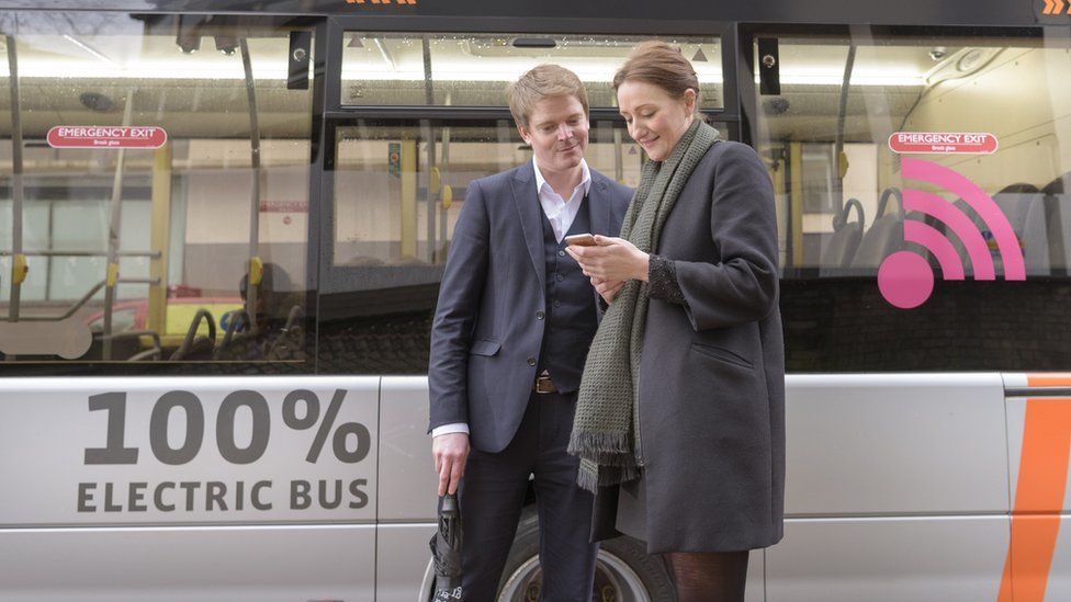 Nichola Mallon announces £30m for zero-emission Foyle bus fleet - BBC News