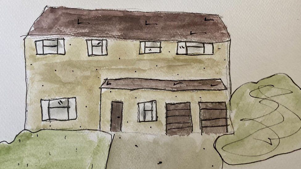 Riseley artist, 11, 'overwhelmed' with house drawing requests - BBC News