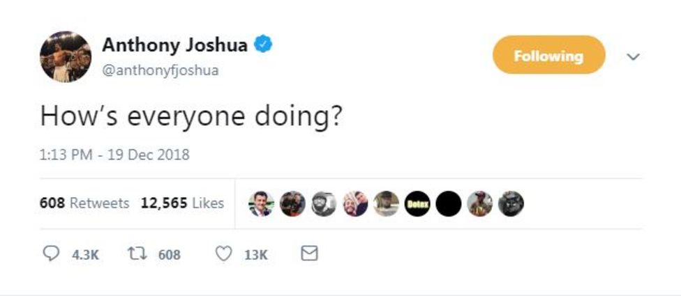 Anthony Joshua: What we learned from the heavyweight champion's Twitter ...