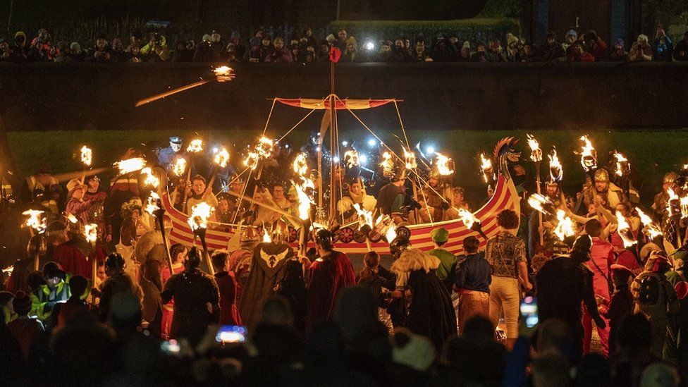 Up Helly Aa 2023: Women and girls take part for first time - BBC Newsround