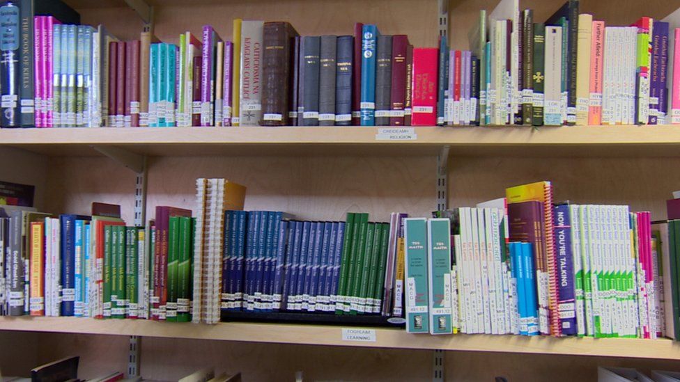 Irish language library opens in east Belfast's Skainos Centre - BBC News