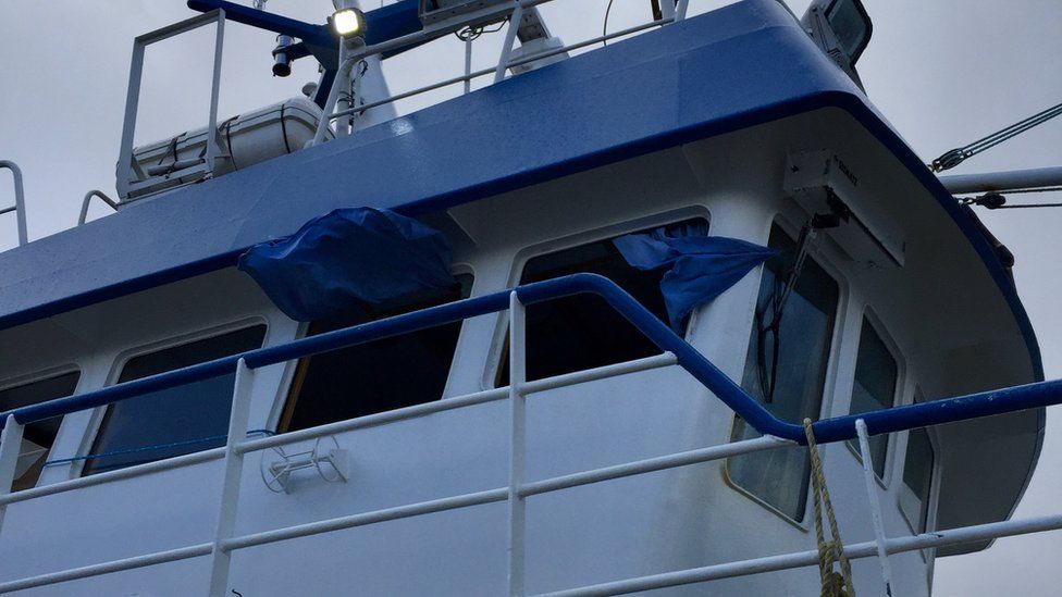 Lifeboat called to boat hit by 'freak wave' off Shetland - BBC News