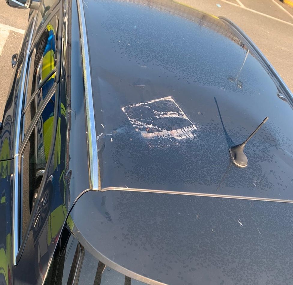 Belfast: Police car hit by breeze block thrown from tower - BBC News
