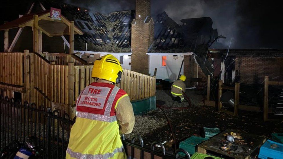 Highfield Priory School fire: Blaze is suspicious, police say - BBC News