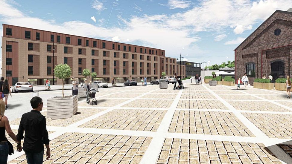 Barry Waterfront: Leisure village plan for old rail shed - BBC News