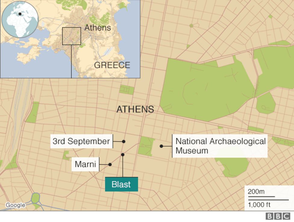 Greek ex-PM Lucas Papademos injured in Athens car blast - BBC News