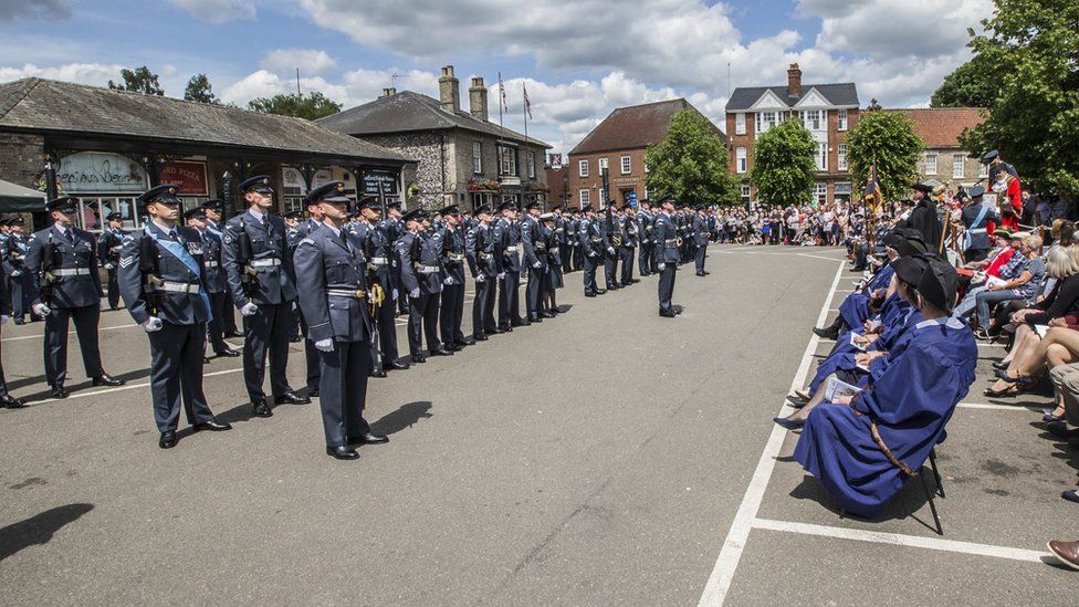 RAF Honington parade marks Freedom of Thetford - BBC News