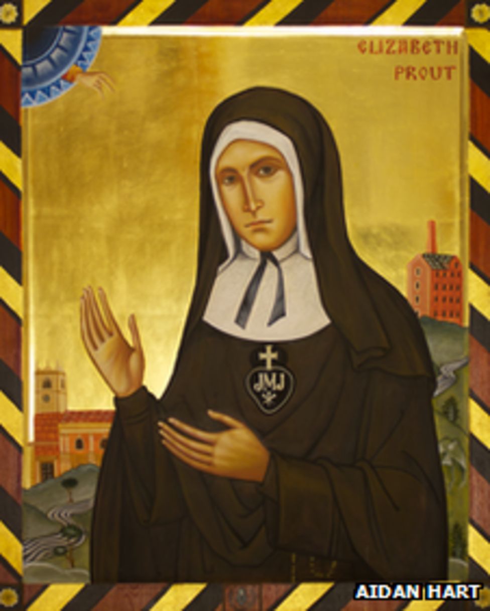 Painting of nun Elizabeth Prout at Shrewsbury Cathedral - BBC News