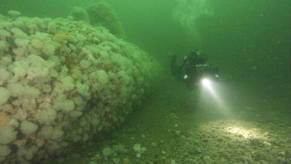 Photos revealed of 1880 sunken submarine off Rhyl coast - BBC News