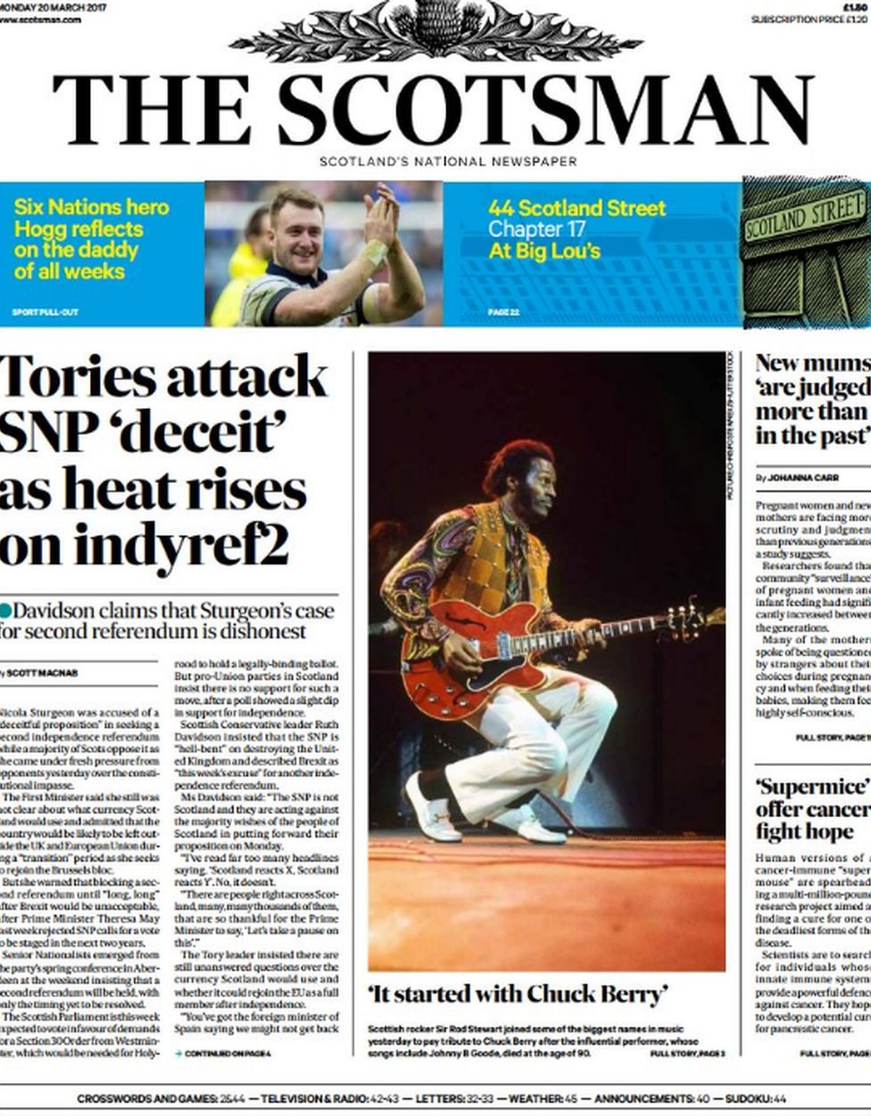 Scotland's papers: Indy currency and 'fat-shamed' Scots - BBC News