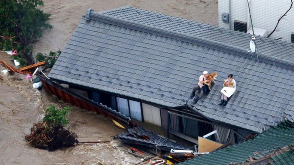 Japan flooding in pictures - BBC News