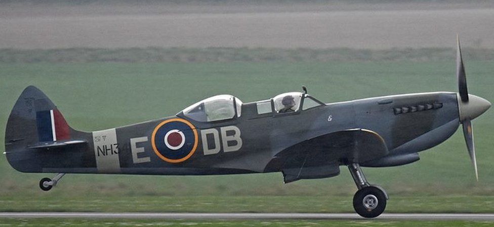 Crashed WW2 Spitfire's first flight since 1944 - BBC News