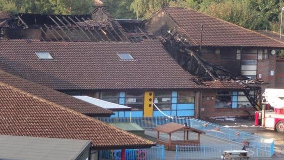 Boy, 14, bailed over Shinewater Primary School arson - BBC News
