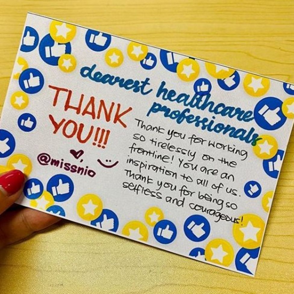 Coronavirus: The Valentine messages to medics in Singapore - BBC News