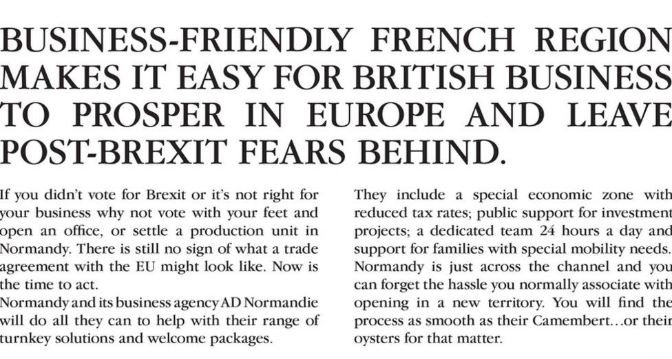 TfL ban pro-France Brexit advert from Tube stations - BBC News