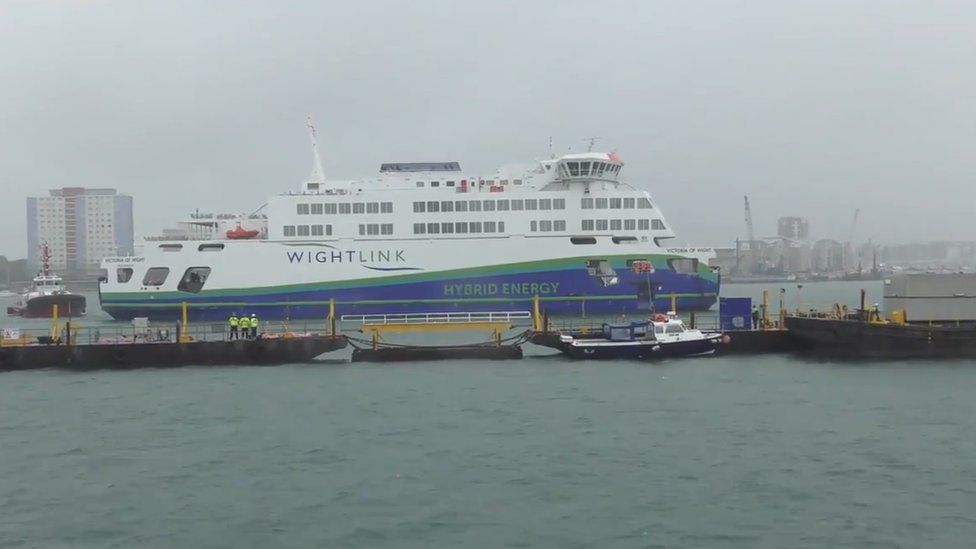 Wightlink's new £30m ferry Victoria of Wight officially named - BBC News