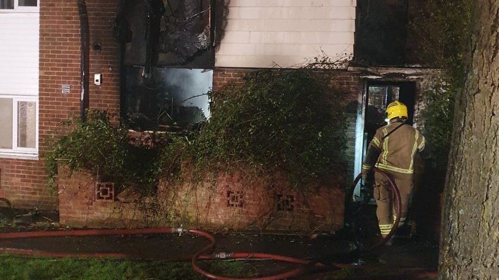 Popley house destroyed in suspected arson attack - BBC News