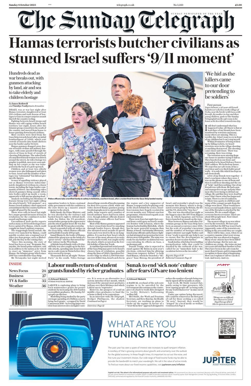 Scotland's papers: Hamas attacks Israel and Labour conference - BBC News