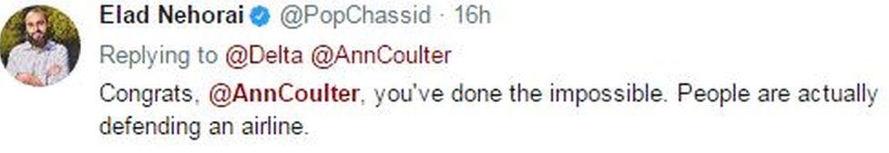 Delta hits back against conservative author Ann Coulter - BBC News