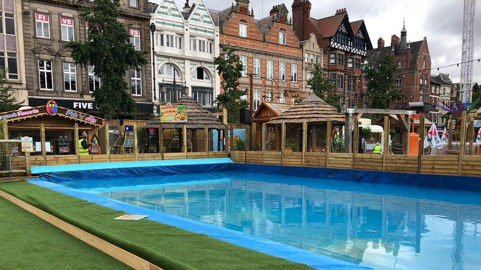 Nottingham's summer beach returns to Old Market Square - BBC News