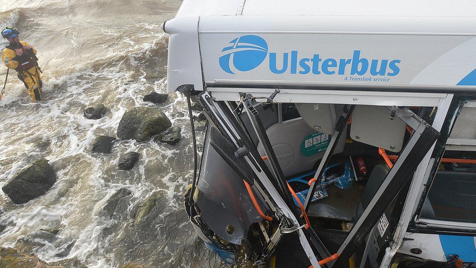 County Down: Bus removed from beach following crash - BBC News