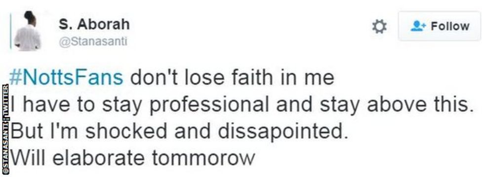 Stanley Aborah: Notts County midfielder 'shocked' by manager's comments ...