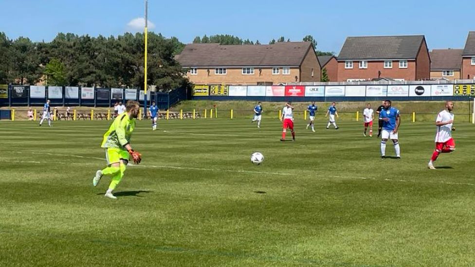 Charity match at home of first international goal scorer - BBC News