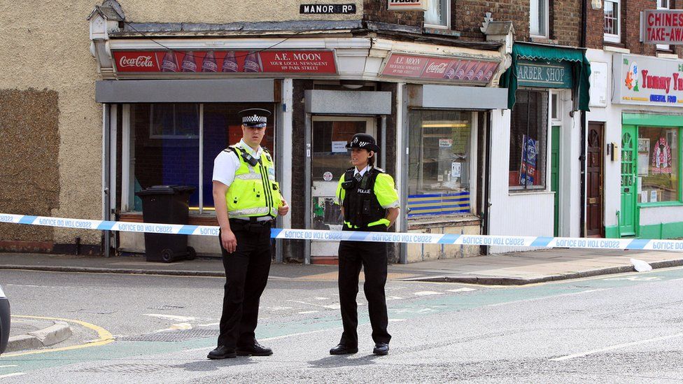 Man jailed for beating shopkeeper on spot where husband was murdered - BBC News