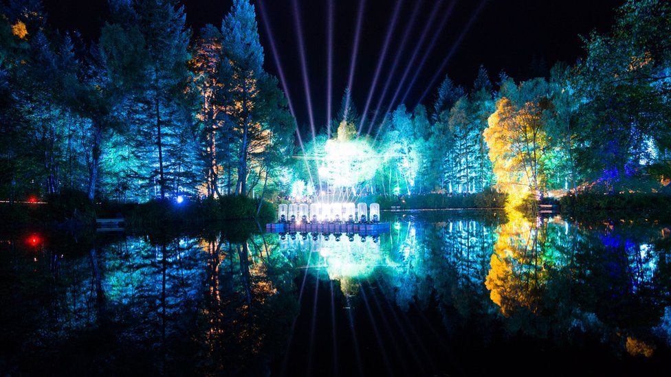 Enchanted Forest light show breaks ticket sales record - BBC News