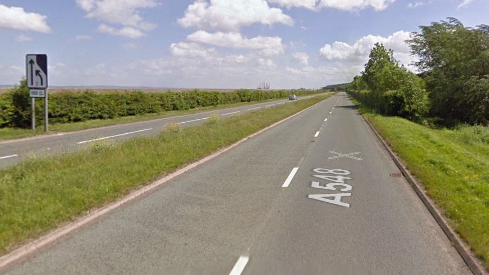 Flintshire A548 collision injures four with one airlifted - BBC News