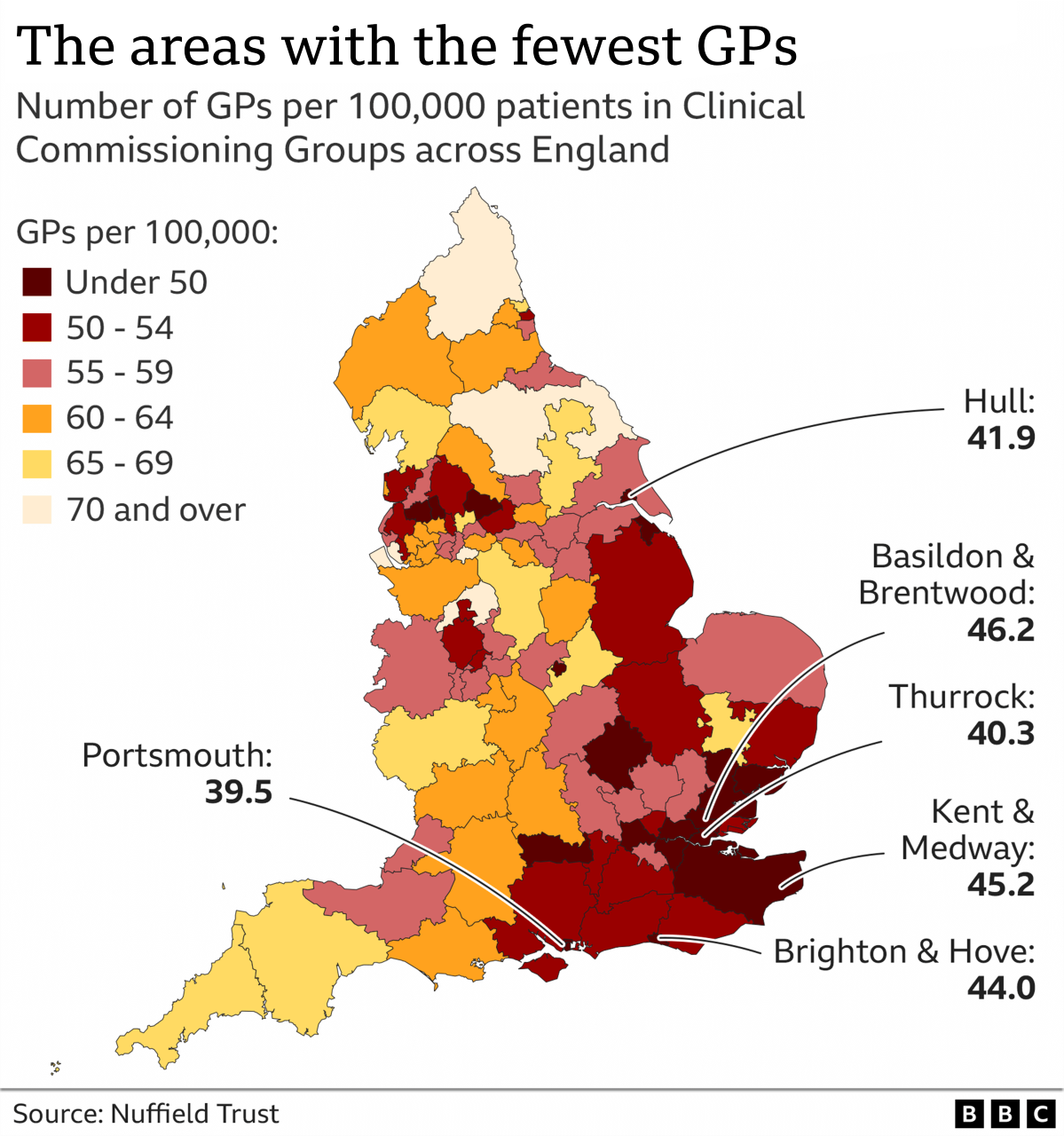 The areas with the fewest GPs revealed - BBC News