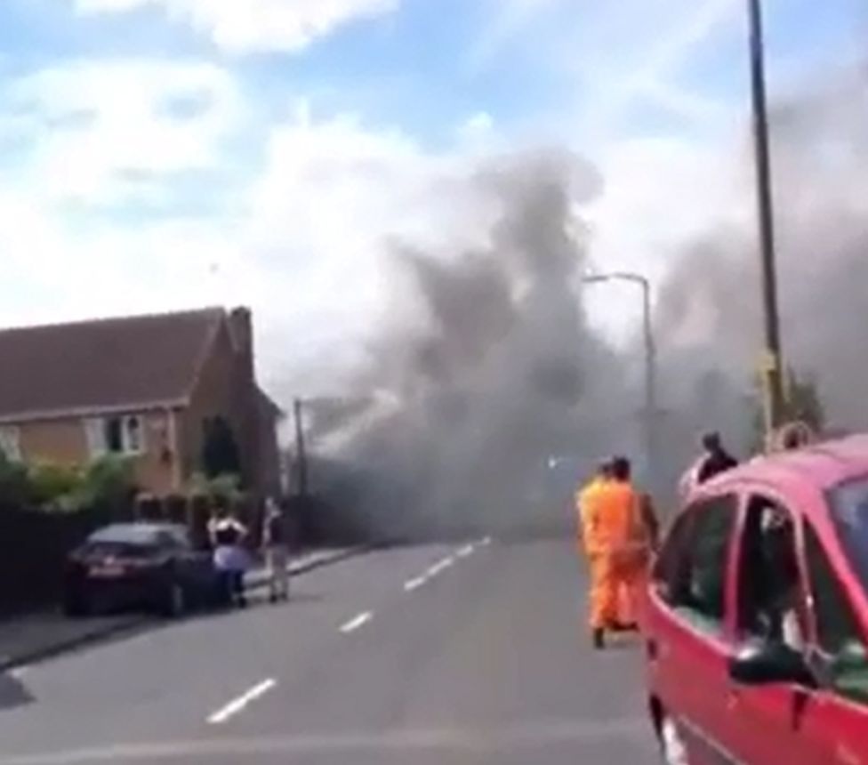 Two dead after car hits garden wall and catches fire in Doncaster - BBC ...