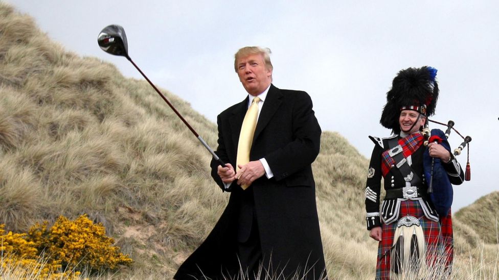 Donald Trump: Photographs of controversial golf course exhibited - BBC News