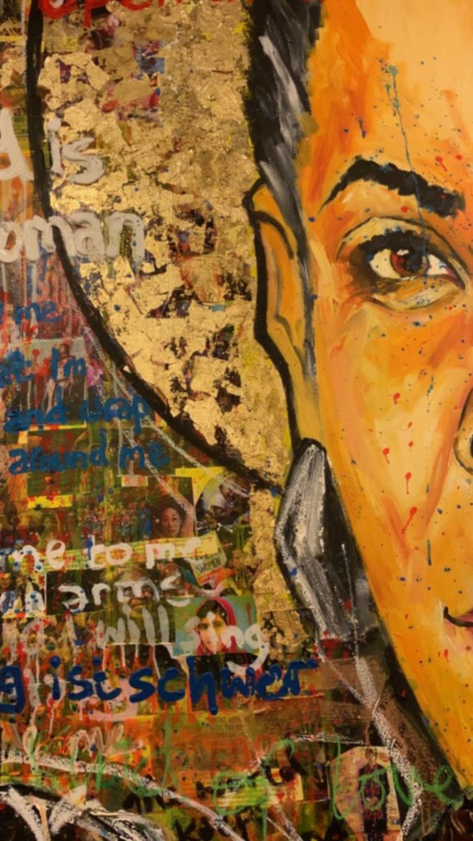 Stroke survivor artist Russell Haines exhibits work - BBC News