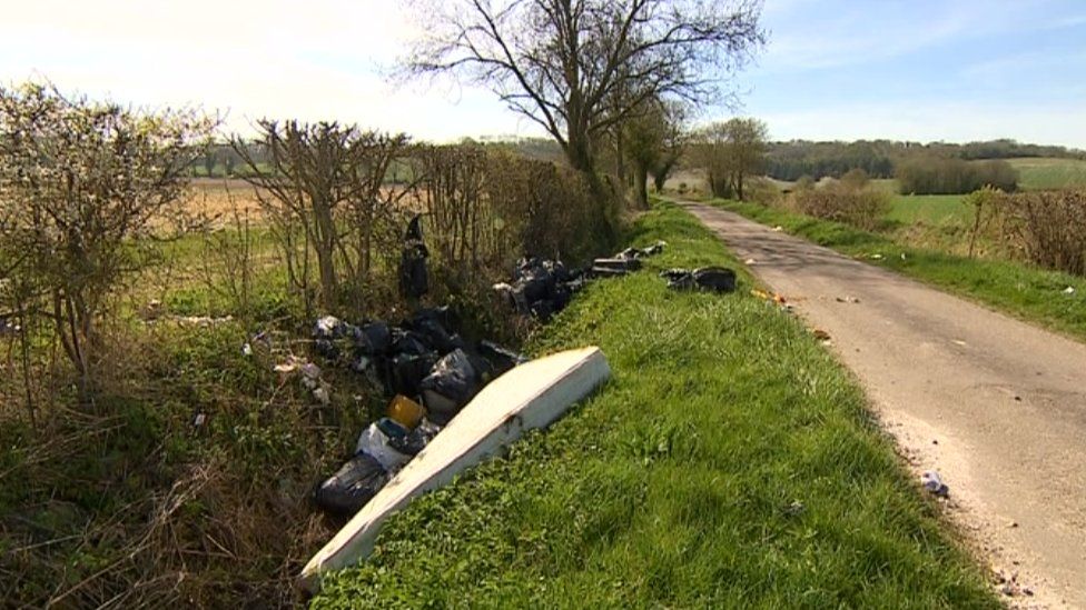 UK is the 'messiest country' due to fly-tipping, farmer claims - BBC News