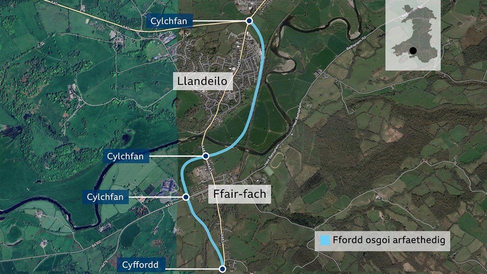Gobaith y bydd ffordd osgoi yn gwella tref Llandeilo - BBC Cymru Fyw