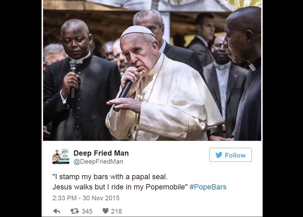 Twitter turns Pope Francis into a rapper with #PopeBars - BBC News
