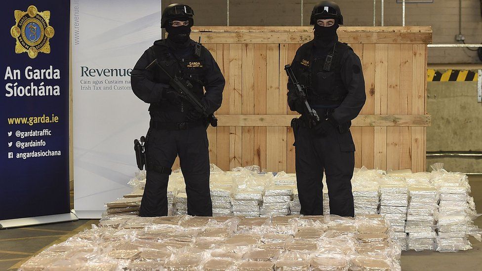 Irish police put massive cannabis find on display - BBC News