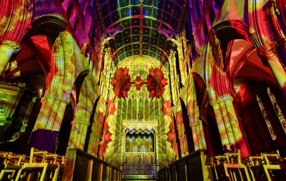 Carlisle light show celebrates crown jewels and coronation - BBC News