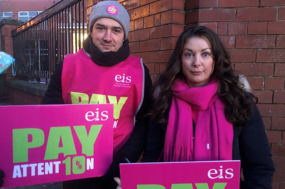 Scottish teachers begin 16-day wave of rolling strikes - BBC News