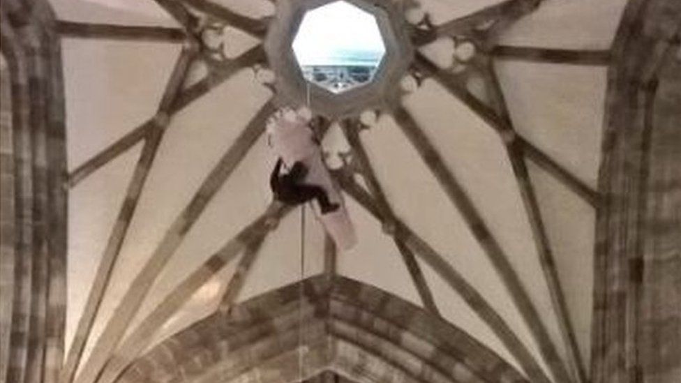 Injured bell-ringer winched 80ft from Worcester Cathedral bell tower ...